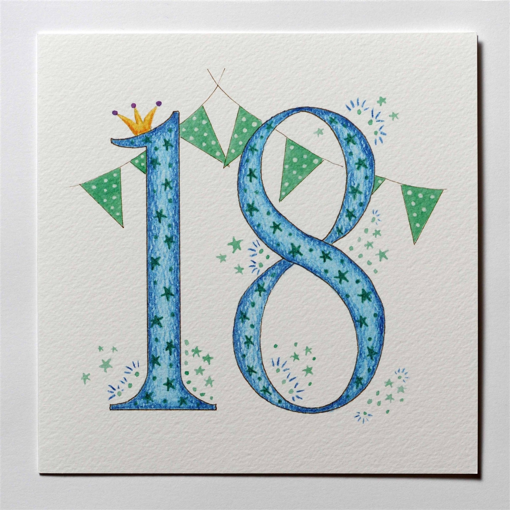 Hand drawn 18th birthday card