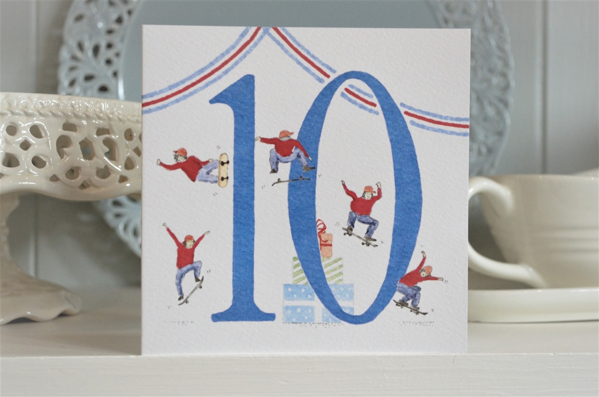 Hand drawn 10th birthday card