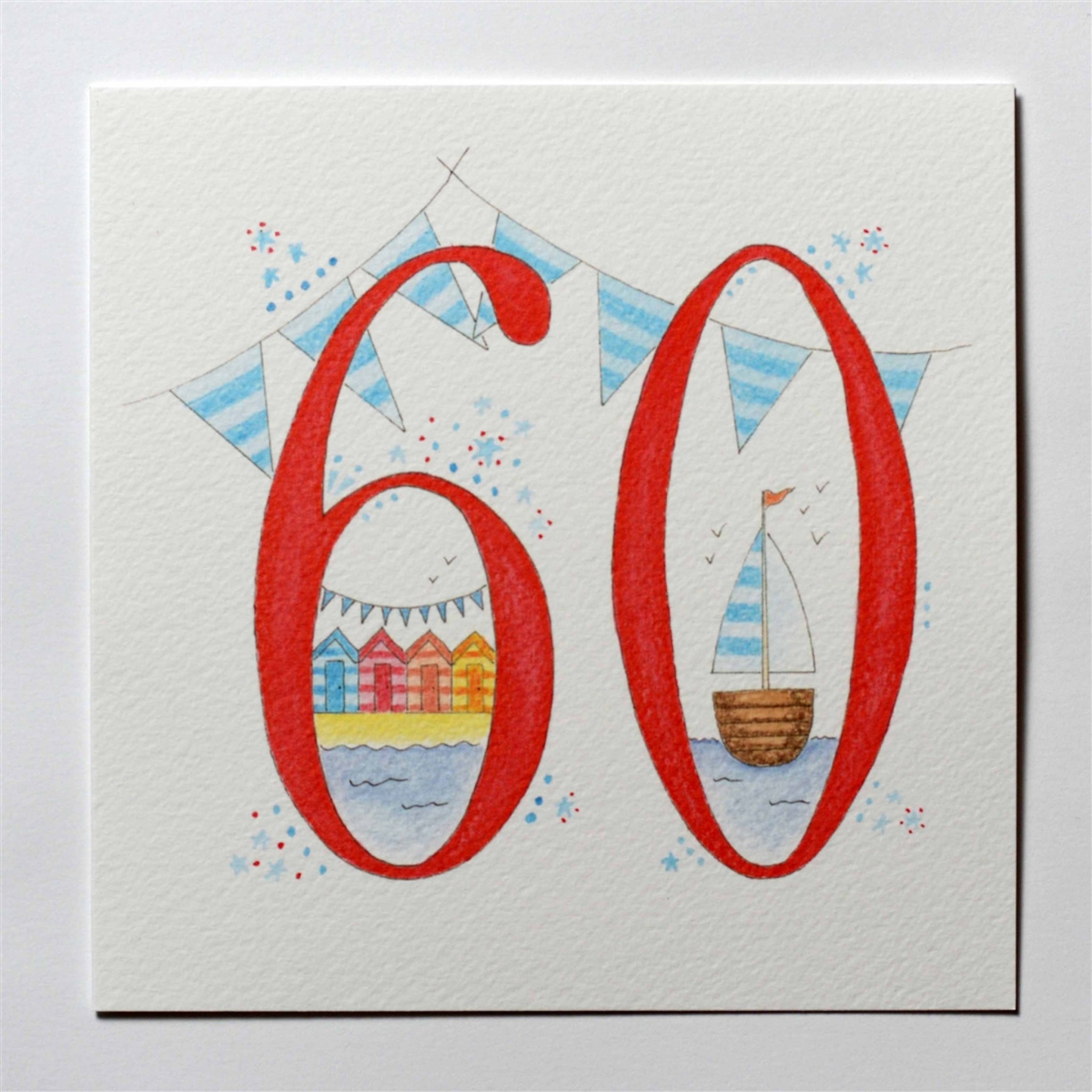 Hand Drawn 60th birthday card